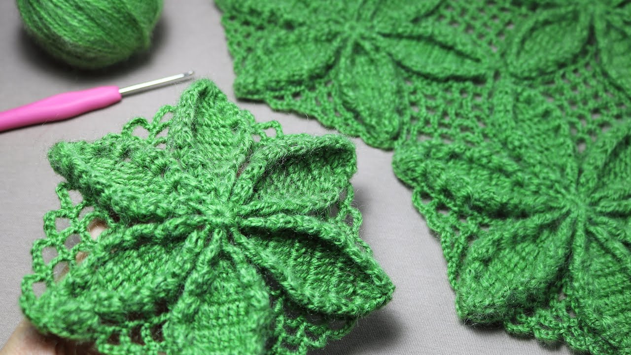 Эффектные ЦВЕТОЧНЫЕ МОТИВЫ 3D🌺 простое ВЯЗАНИЕ КРЮЧКОМ для начинающих ...